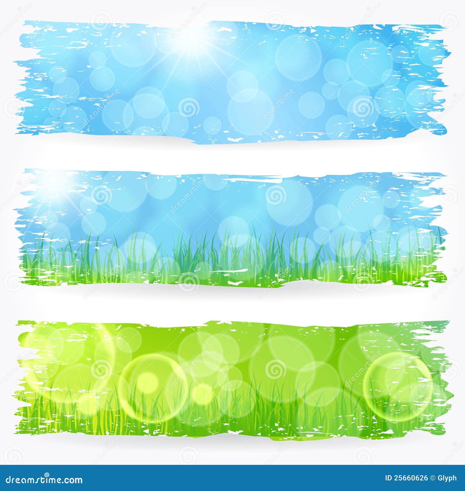 Beautiful Soft Bokeh Painted Nature Banner Set Stock Vector ...