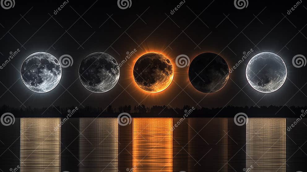 Beautiful Solar Eclipse stock illustration. Illustration of highlight ...