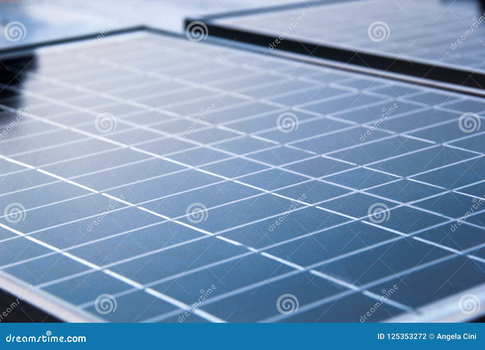 Solar Panel Collector Cells Close Up Stock Photo - Image of blue ...