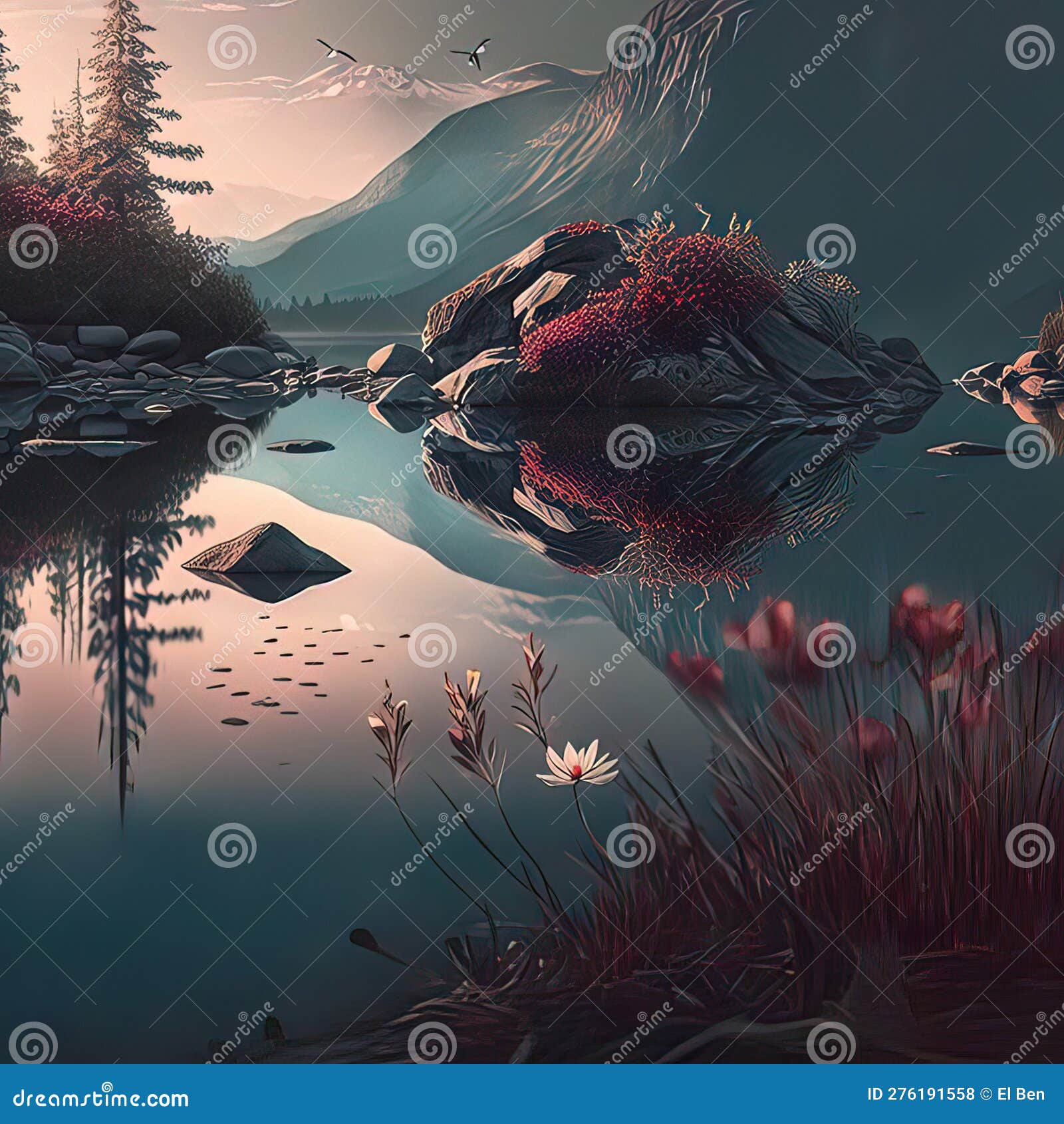 Beautiful Soothing Nature stock illustration. Illustration of flower ...