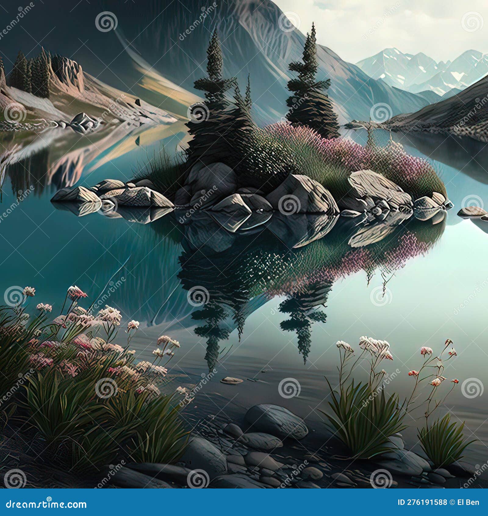 Beautiful Soothing Nature stock illustration. Illustration of sunset ...