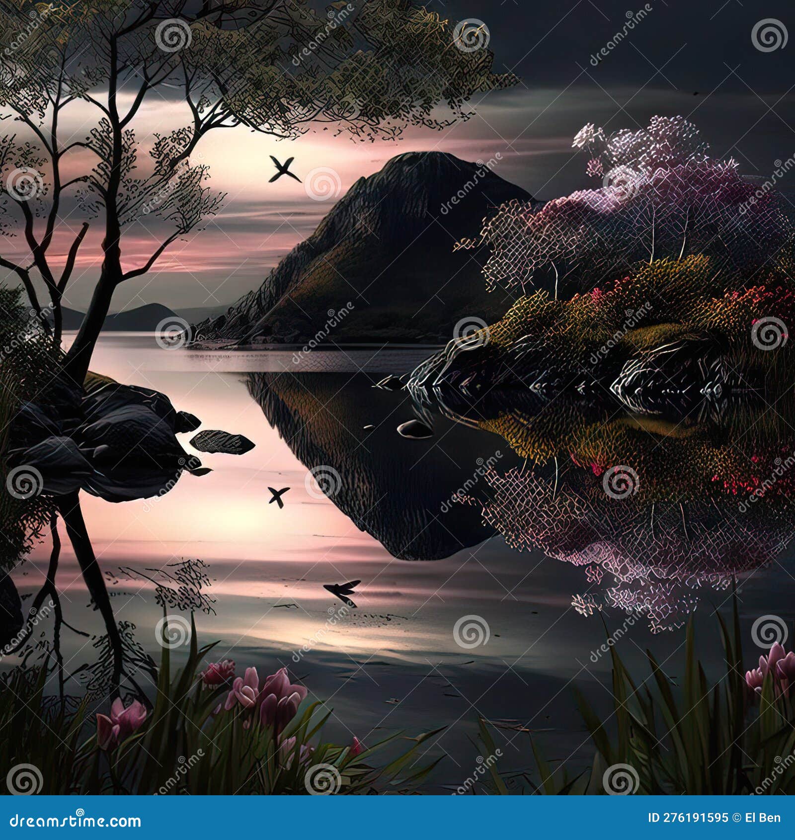 Beautiful Soothing Nature stock illustration. Illustration of nature ...