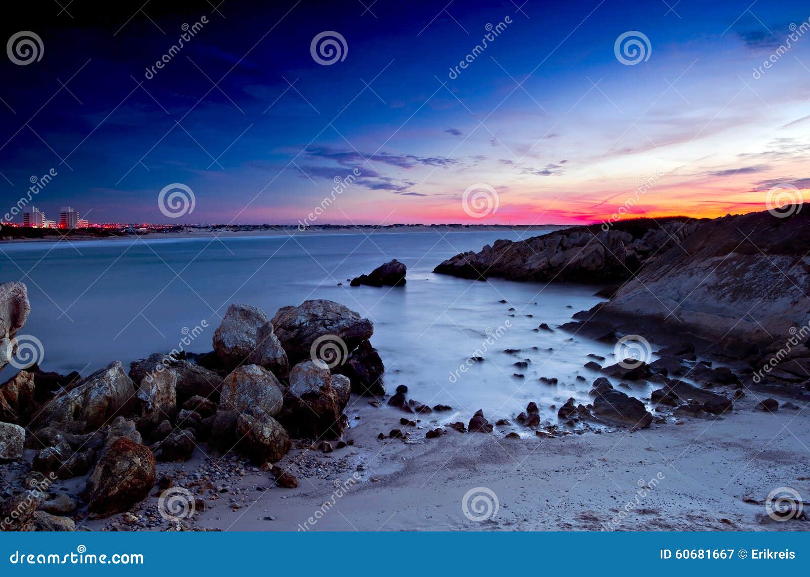 Beautiful South Europe Beach Stock Image - Image of scene, evening ...