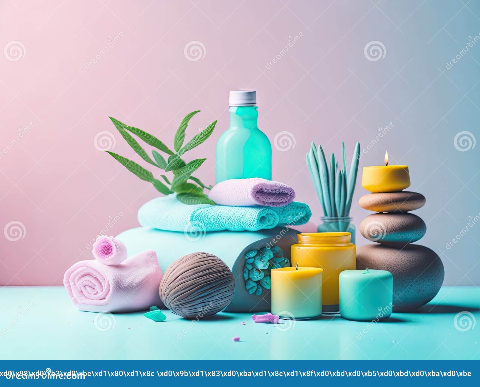 Beautiful Spa Composition Relax on Pastel Background. Ai Generative ...