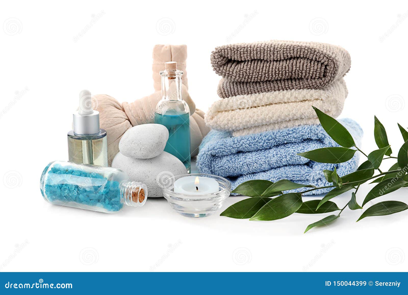 Beautiful Spa Composition on White Background Stock Image - Image of ...