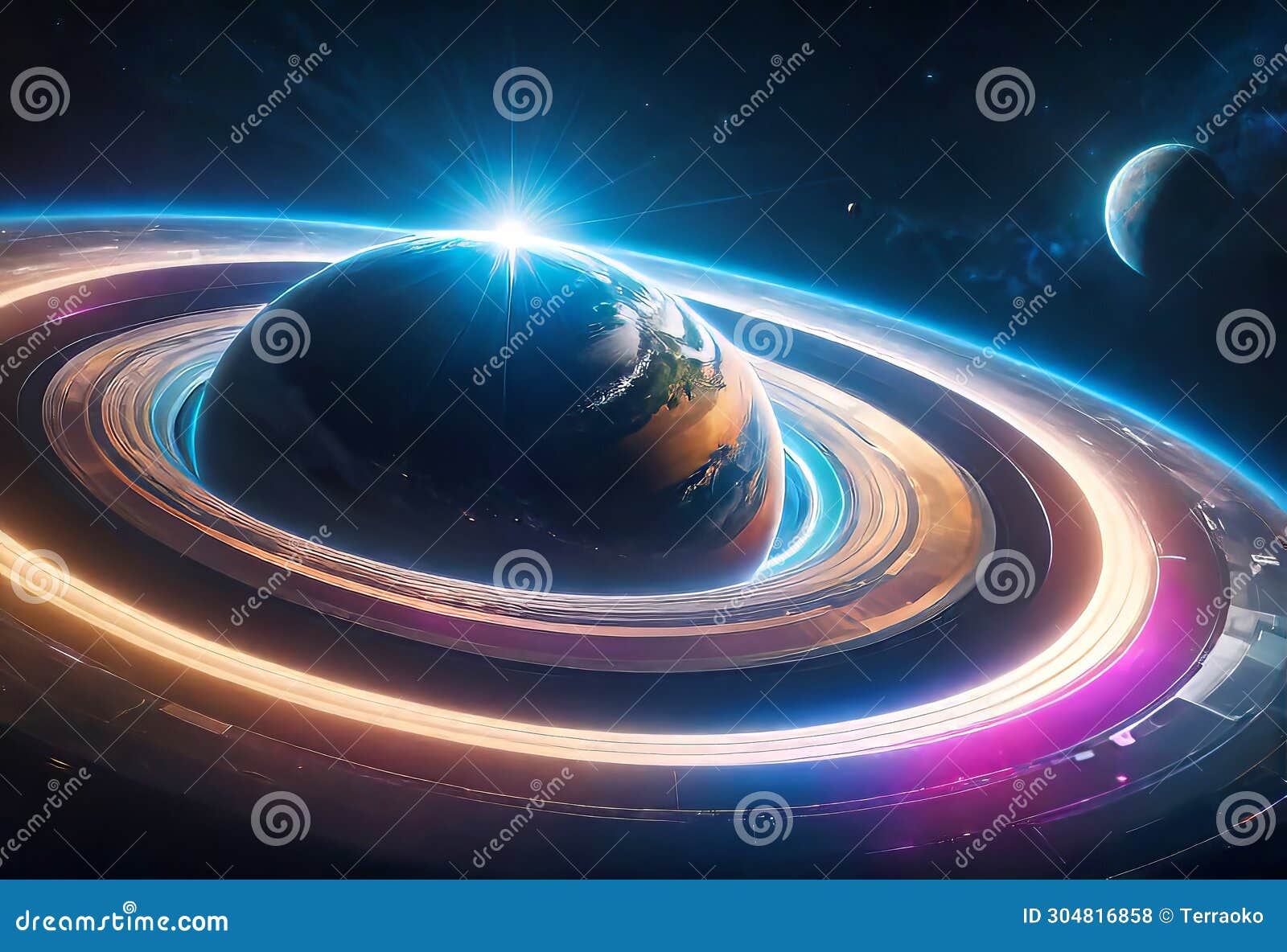 Beautiful Space and Outer Spaces with Planets and Star Clusters, Stock ...