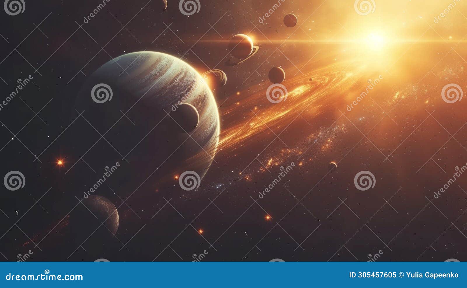 Beautiful Space Photography with Planets of the Solar System Stock ...