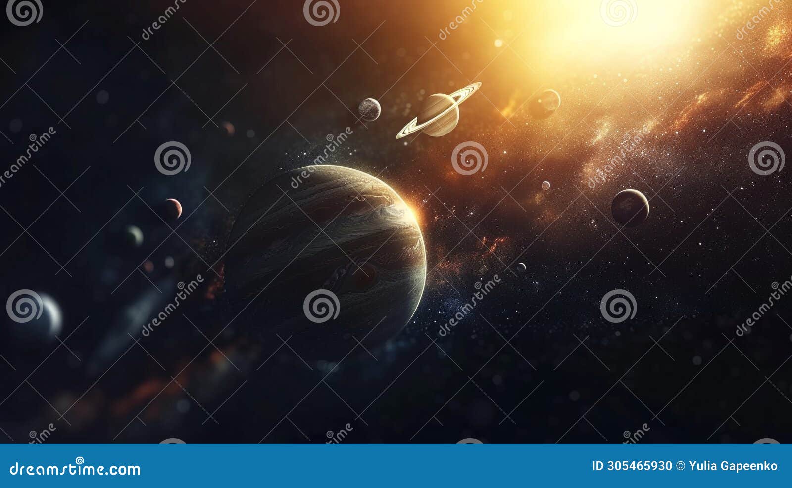 Beautiful Space Photography with Planets of the Solar System Stock ...