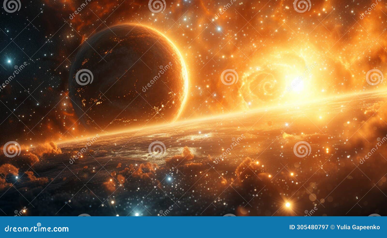 Beautiful Space Photography with Planets of the Solar System Stock ...