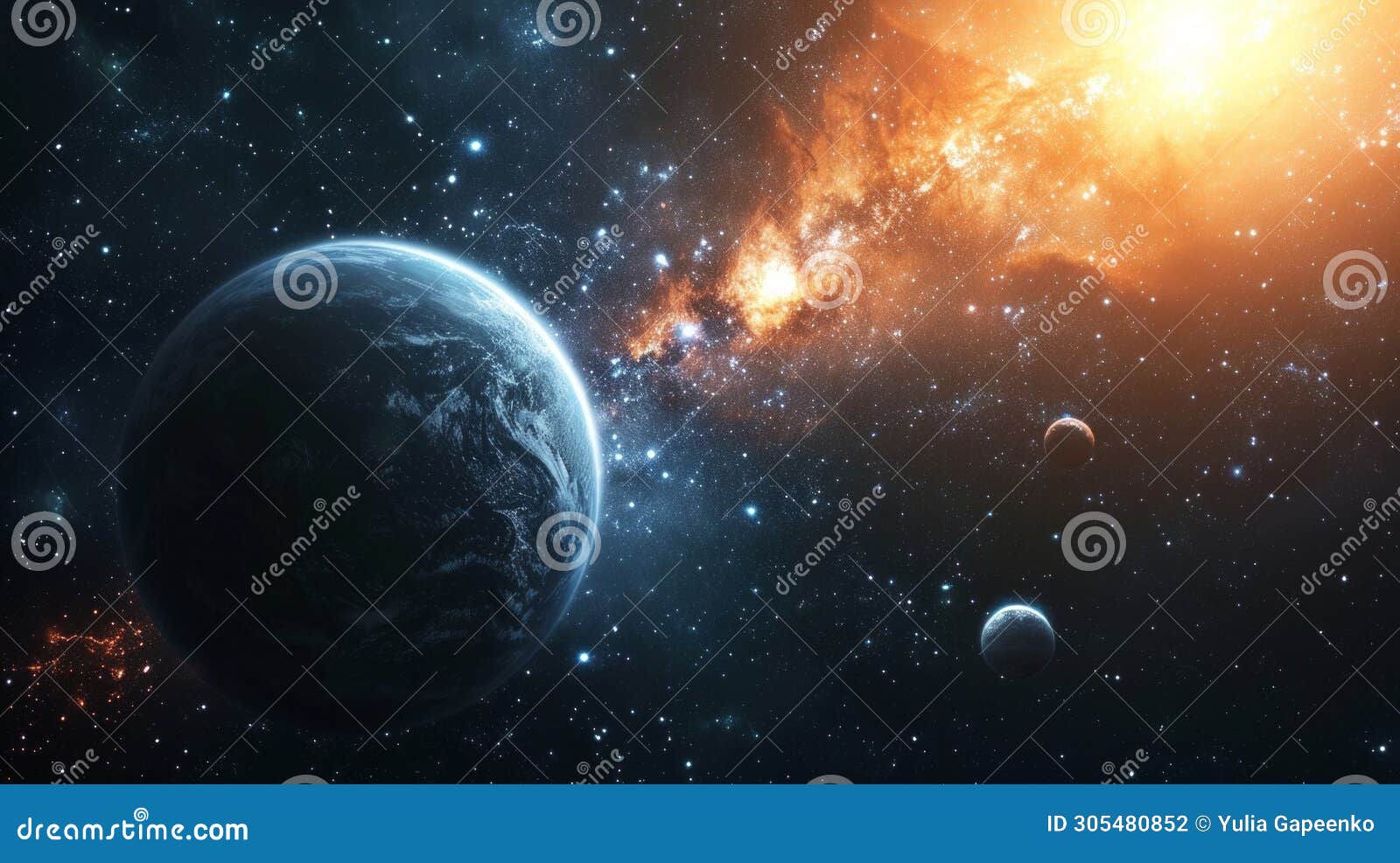 Beautiful Space Photography with Planets of the Solar System Stock ...