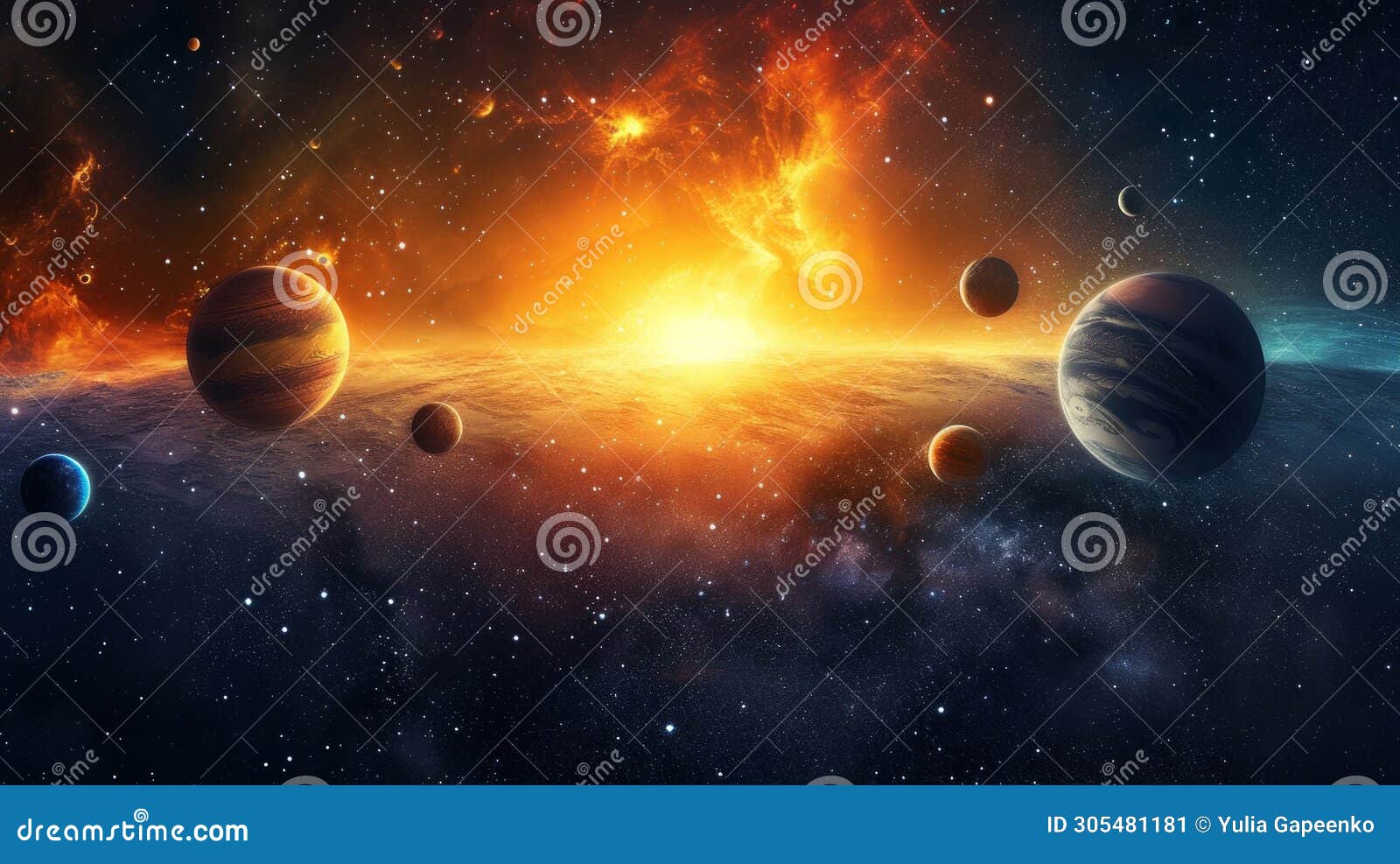 Beautiful Space Photography with Planets of the Solar System Stock ...