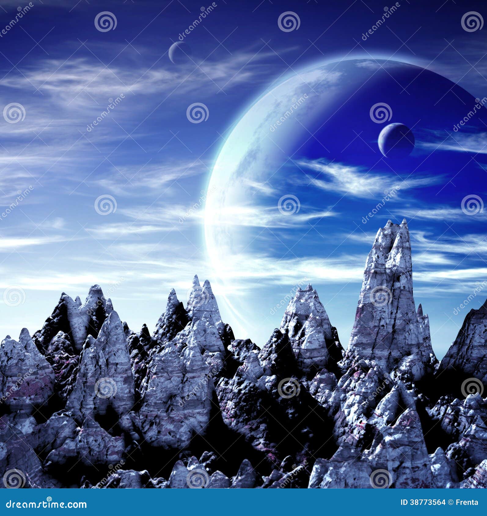 Beautiful space scene stock illustration. Illustration of future - 38773564