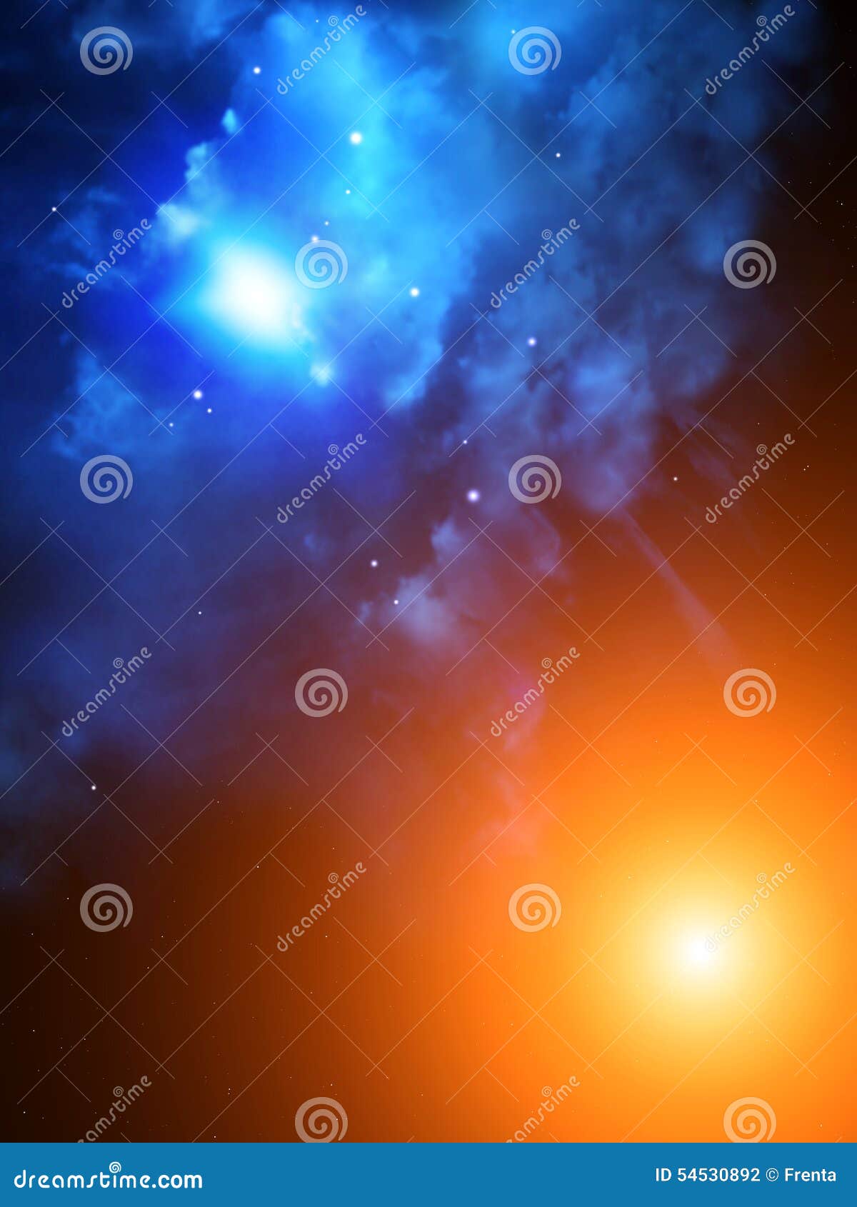 Beautiful Space Scene with Sun and Nebula Stock Illustration ...