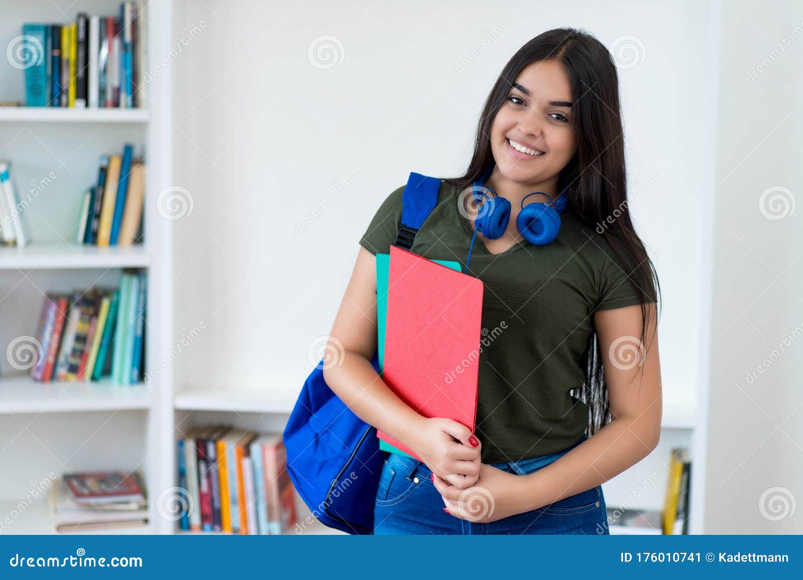 Beautiful Spanish Female Student with Copy Space Stock Image - Image of ...