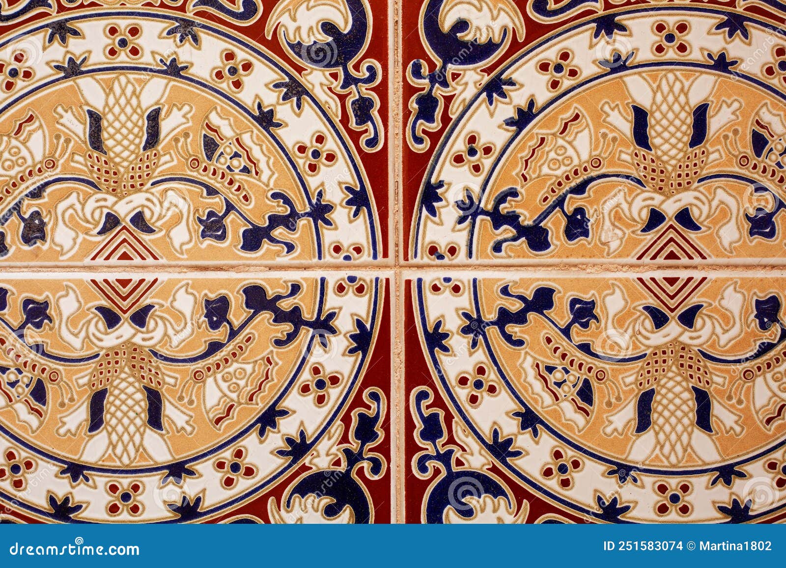 Beautiful spanish tiles stock photo. Image of decorative - 251583074