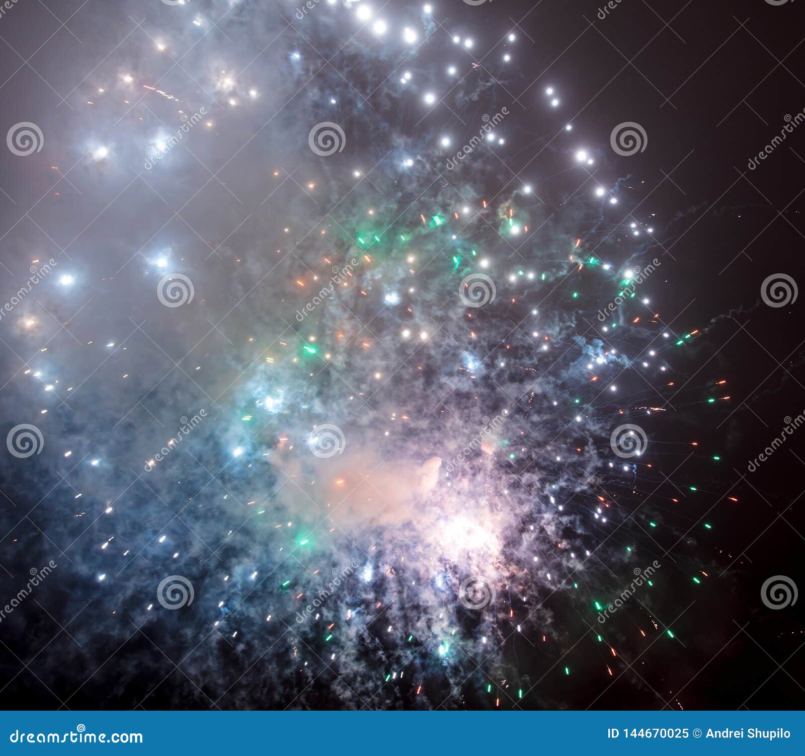 Beautiful Sparks from Fireworks in the Sky at Night Stock Image - Image ...