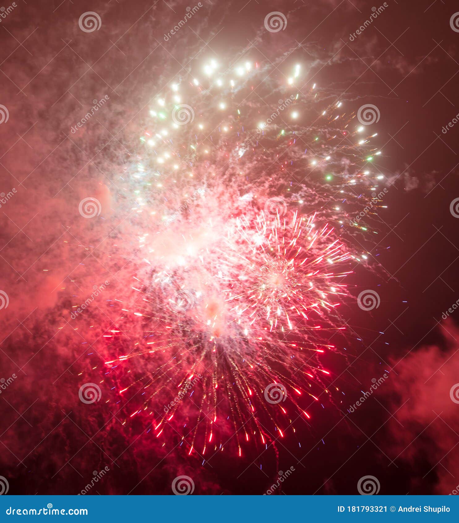 Beautiful Sparks from Fireworks in the Sky at Night Stock Image - Image ...