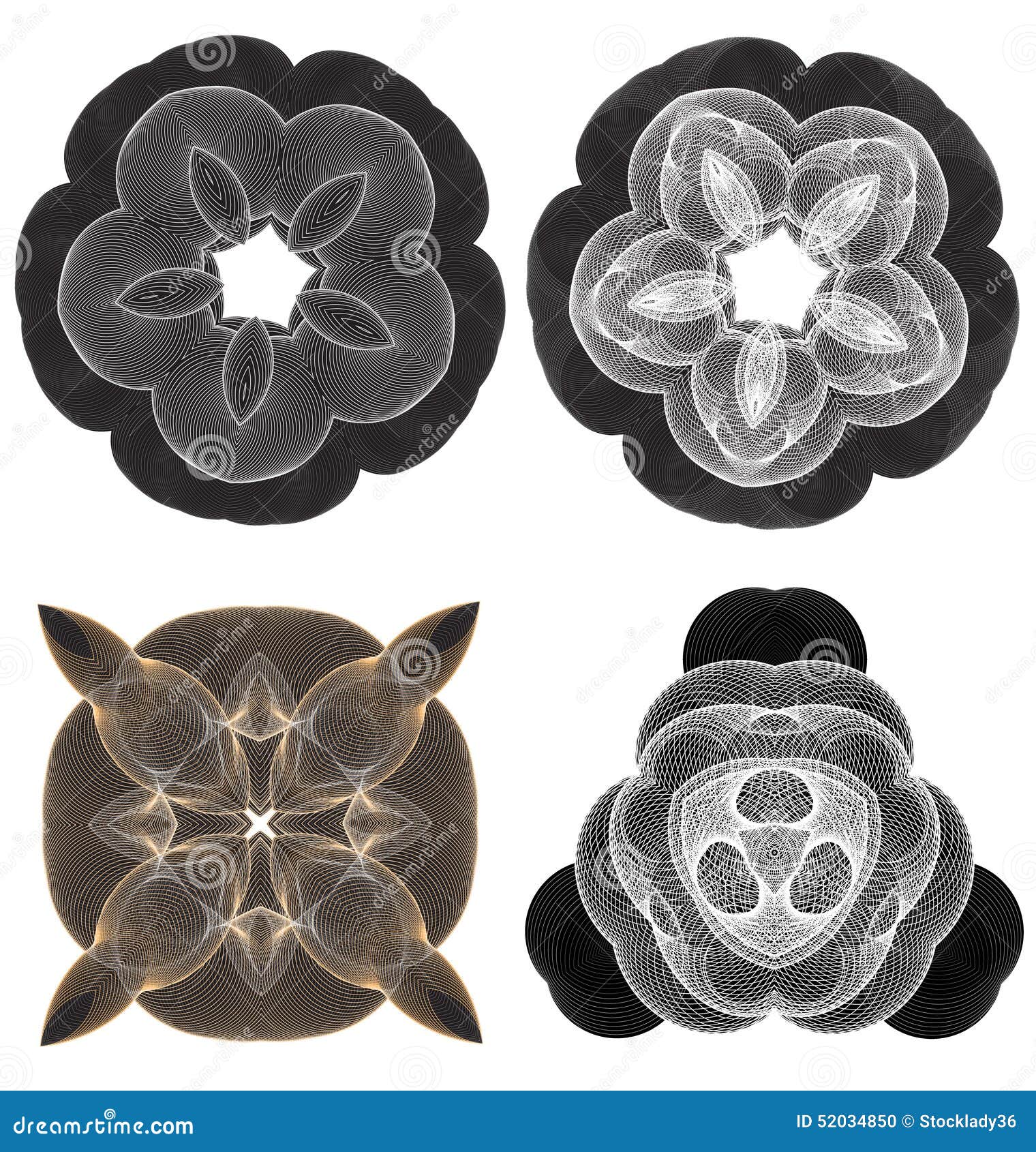 Beautiful spiral flowers stock vector. Illustration of element - 52034850