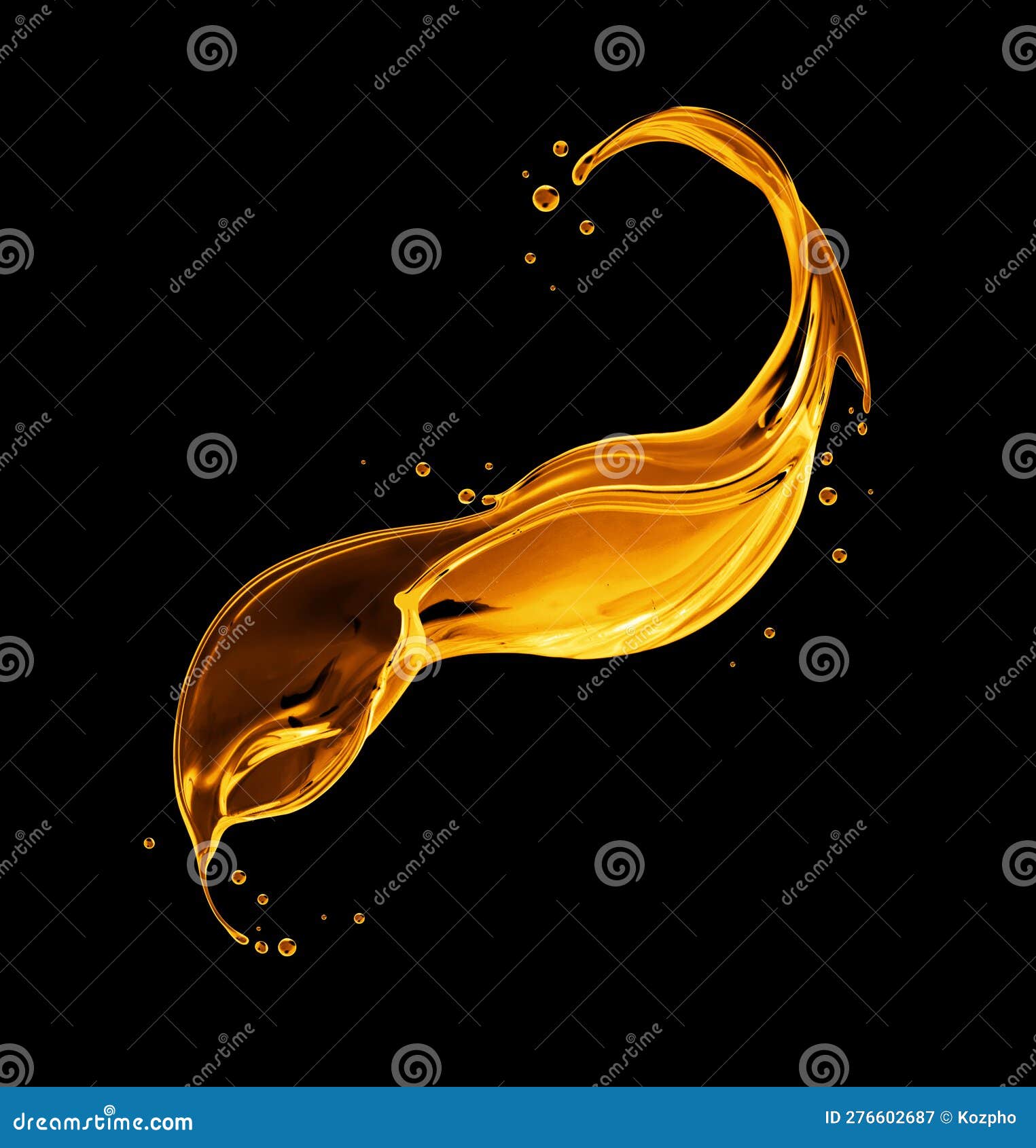 Beautiful Splash of Sunflower Oil on a Black Background Stock ...