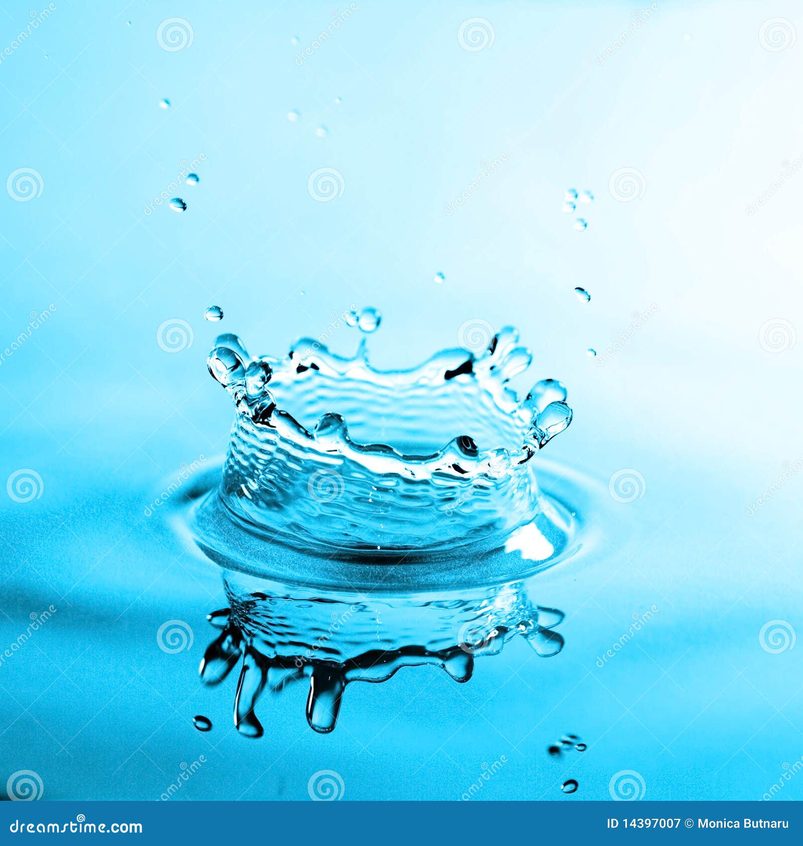 Beautiful Splash of Water Blue Drops Stock Image - Image of background ...
