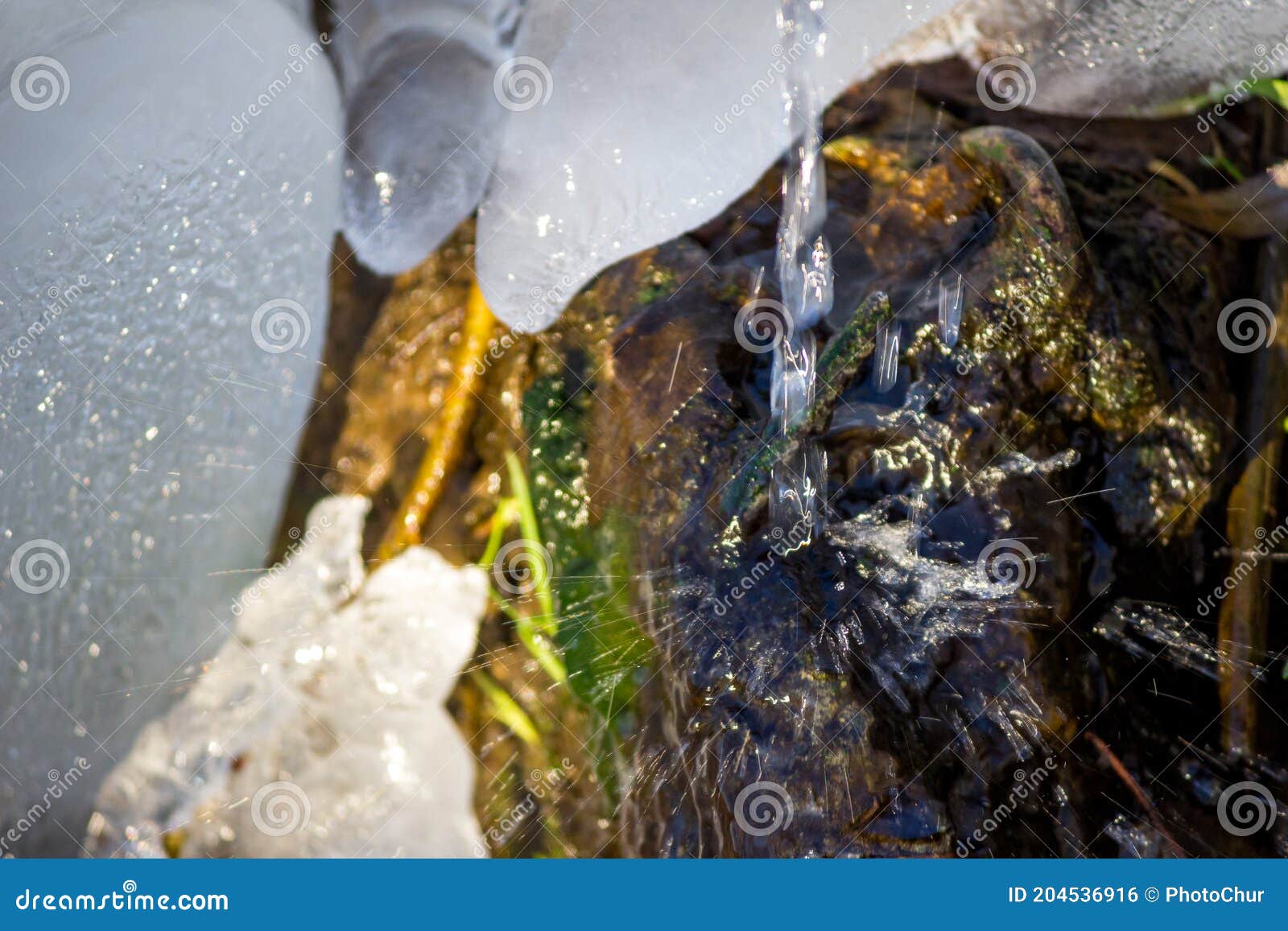 Beautiful Splashing of Falling Water from the Spring Stock Photo ...