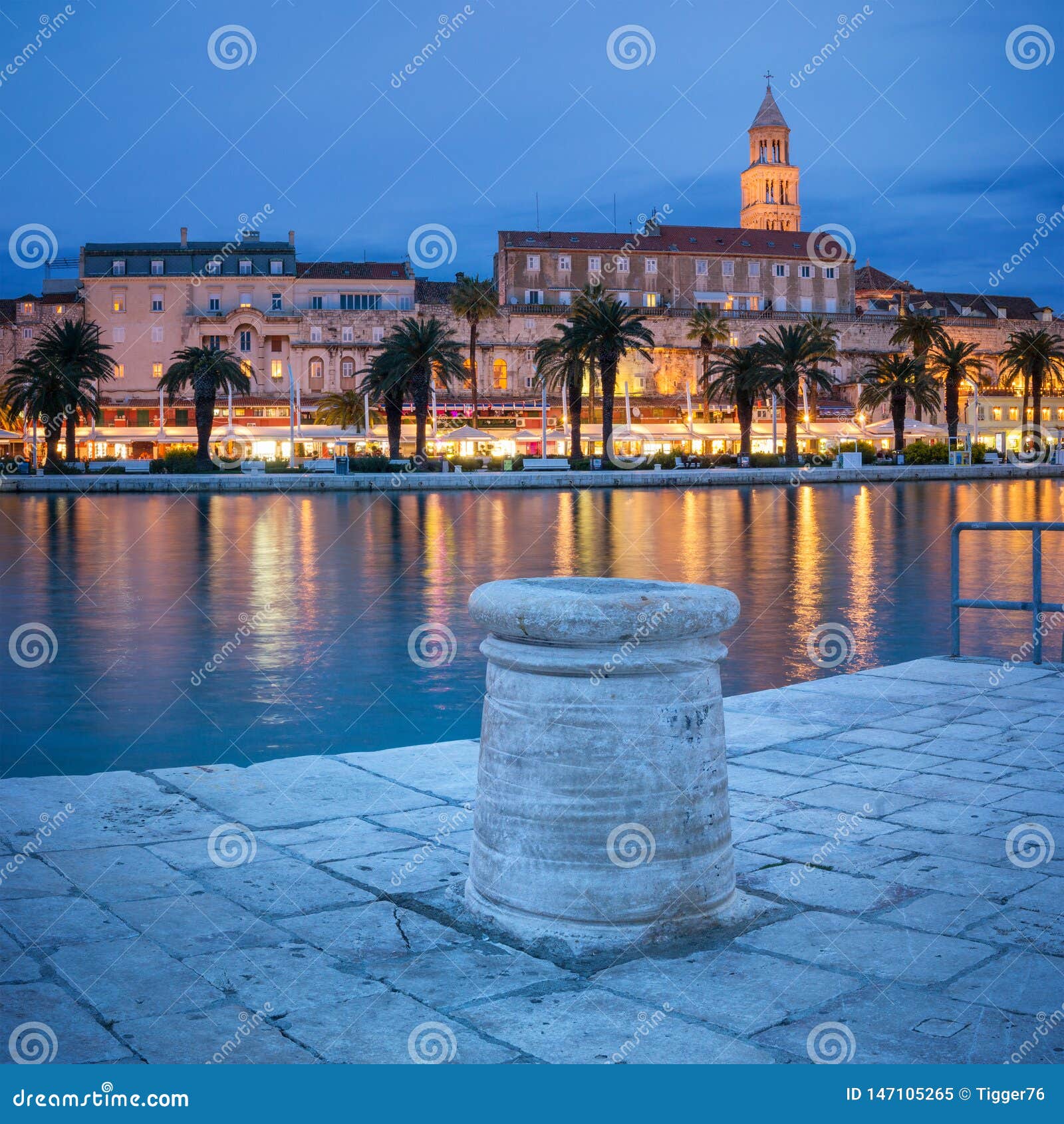 Split at NIght, Croatia stock image. Image of adriatic - 147105265