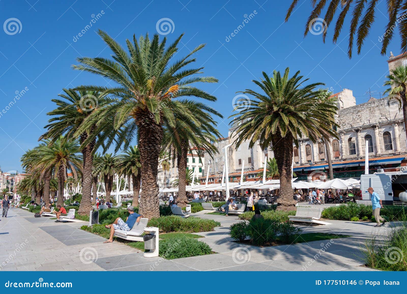 Beautiful Split Riviera on Dalmatian Coast Editorial Photo - Image of ...