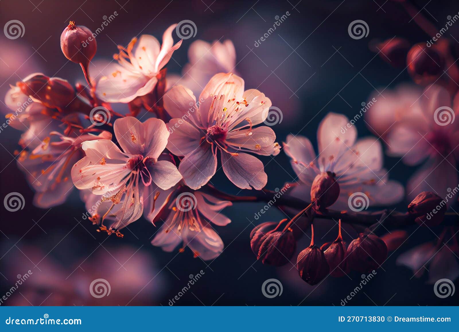 Beautiful Spring Cherry Blossom Banner Created with.generative Ai Stock ...