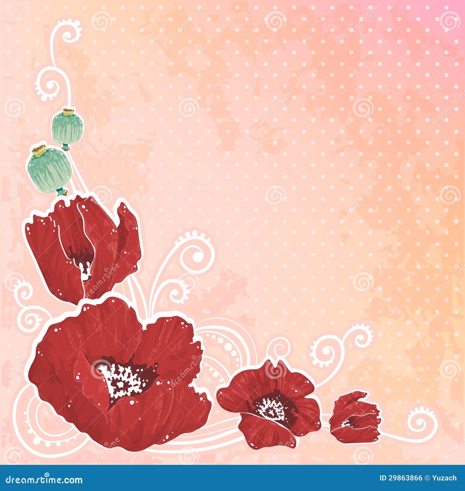 Beautiful Spring Floral Postcard Stock Vector - Illustration of element ...