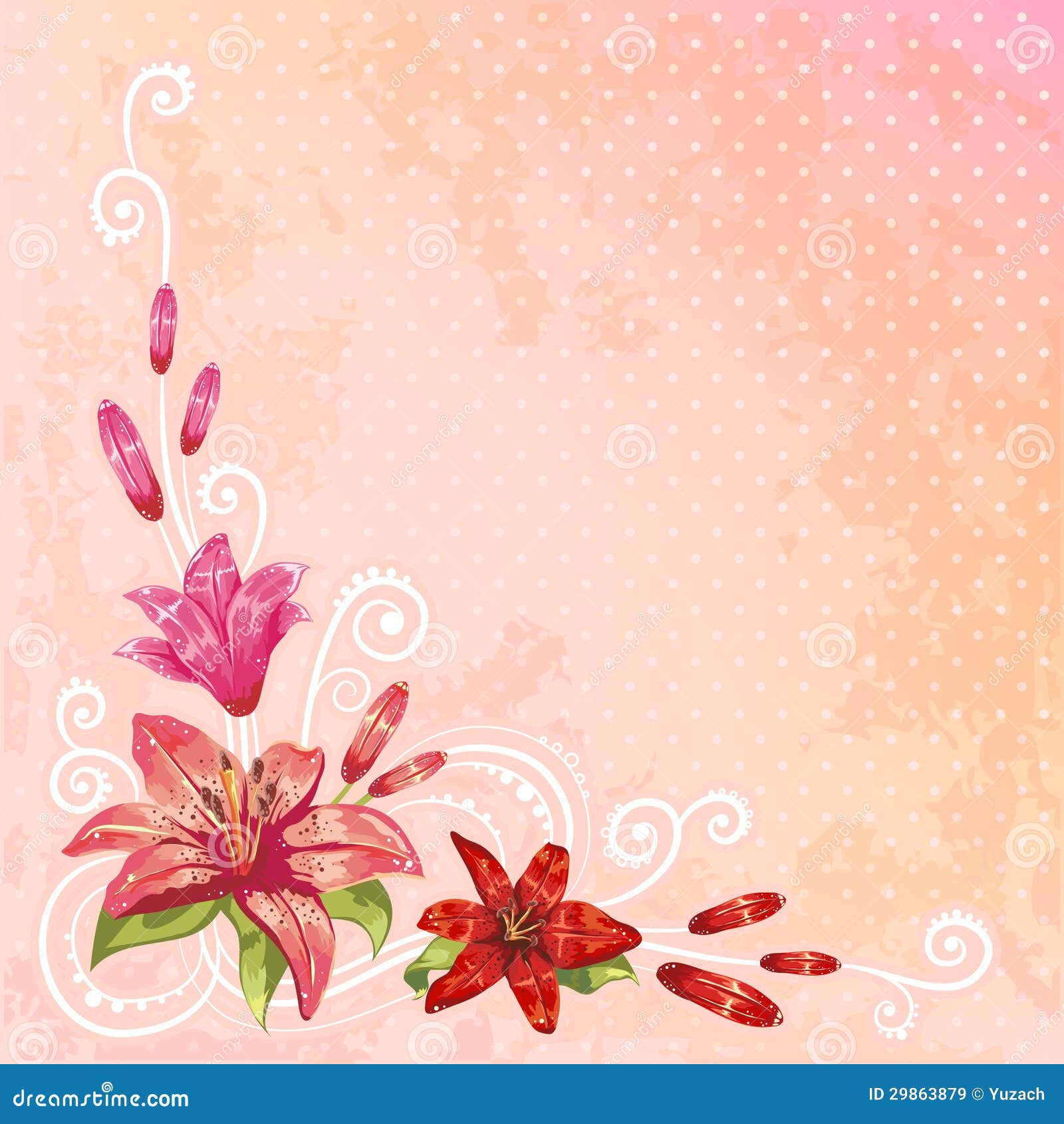 Beautiful Spring Floral Postcard Stock Vector - Illustration of ...