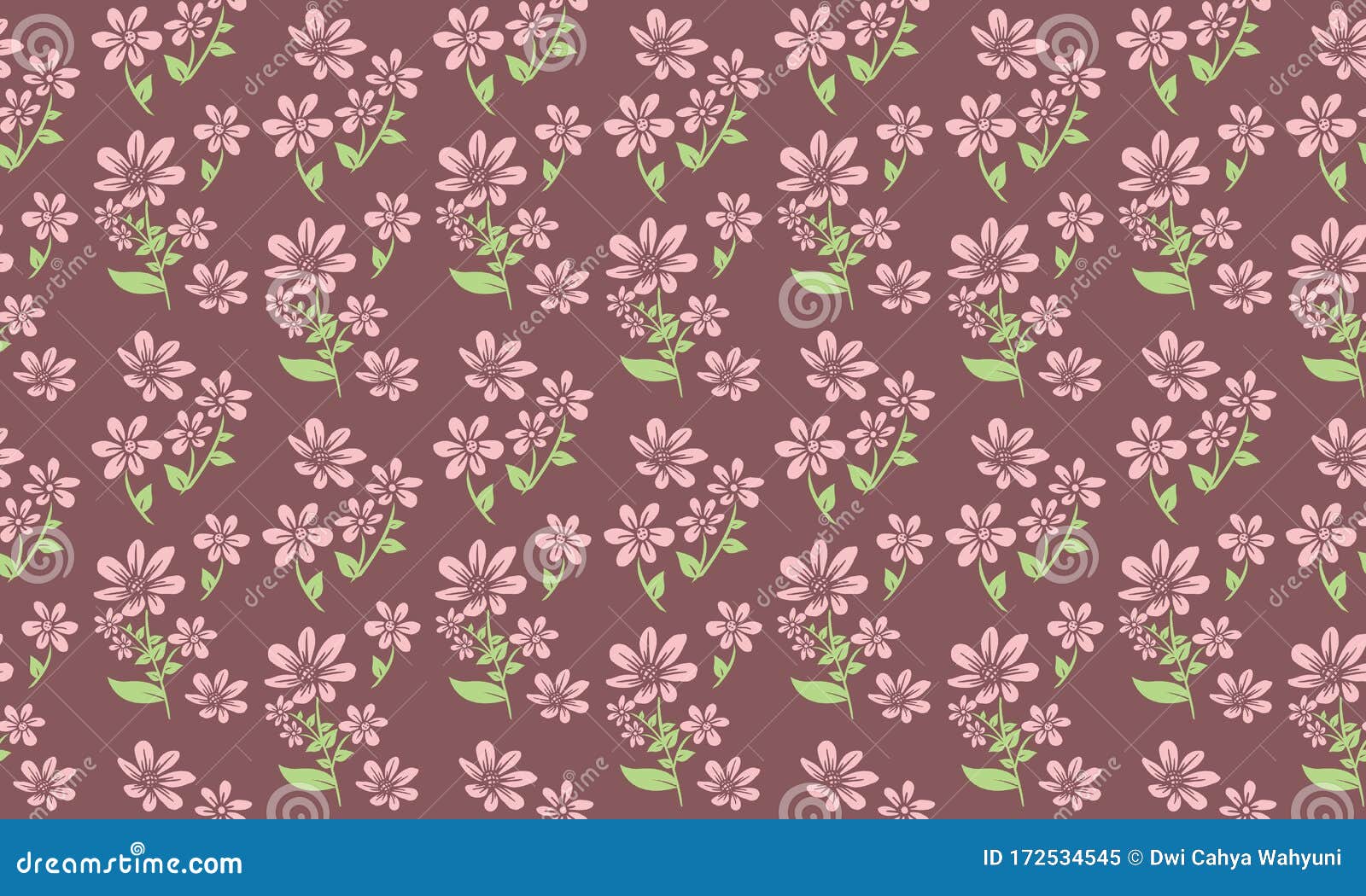 Beautiful Spring Flower Pattern Background, with Leaf and Floral ...