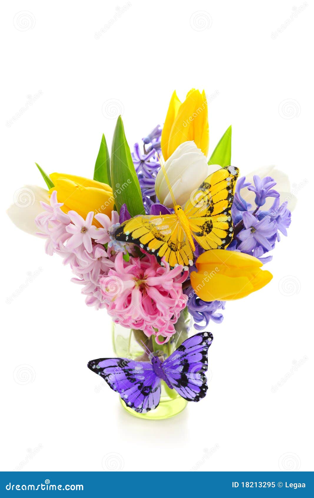 Beautiful Spring Flowers with Butterflies Stock Image - Image of ...