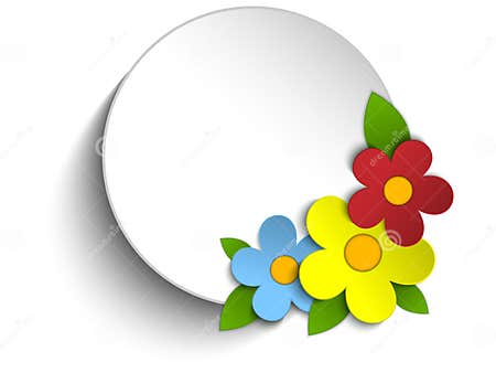 Beautiful Spring Flowers Circle Button Background Stock Vector ...
