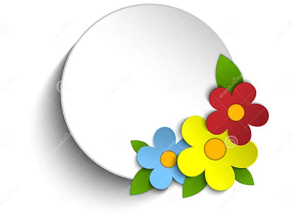Beautiful Spring Flowers Circle Button Background Stock Vector ...