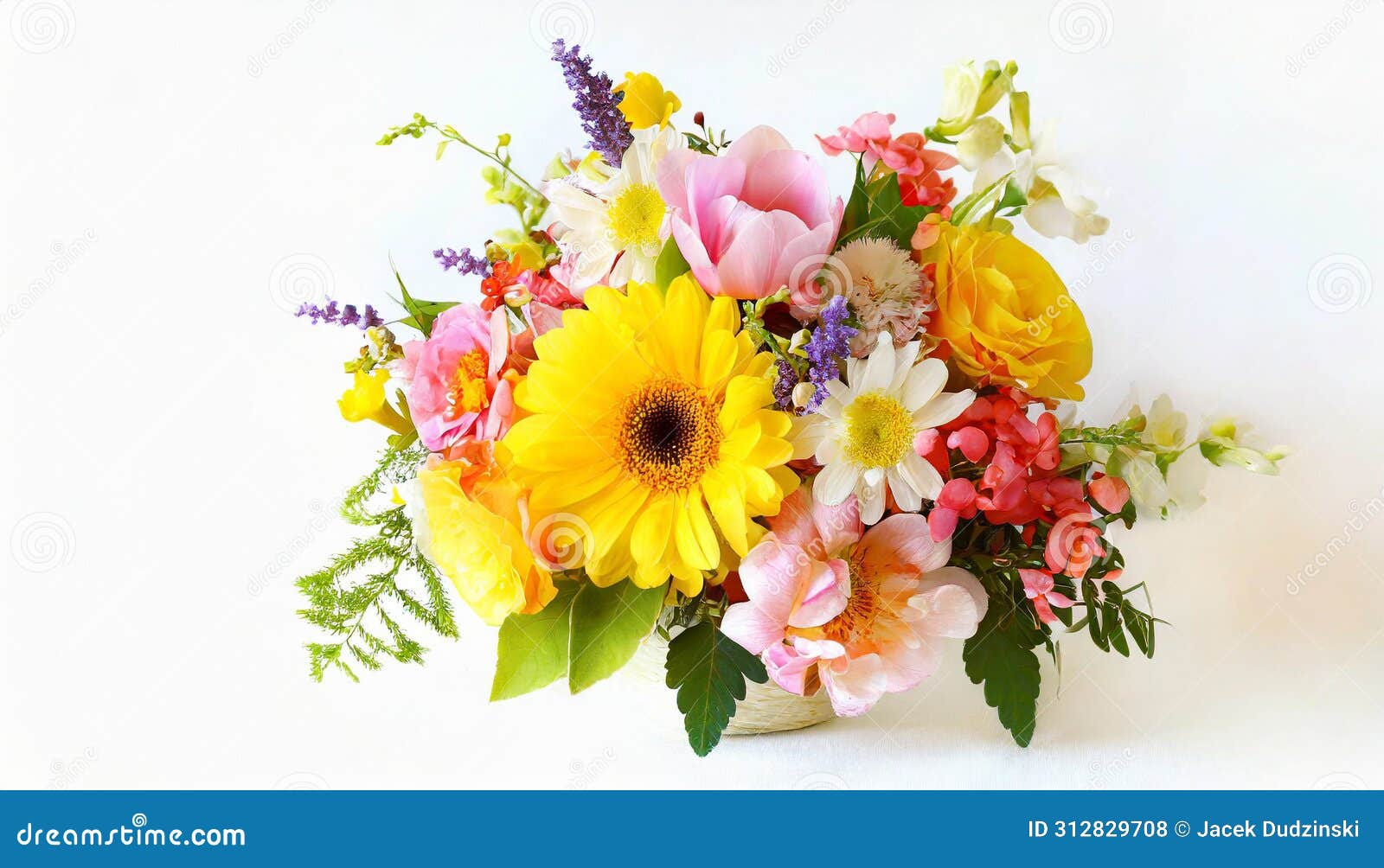 Beautiful Spring Flowers on White Background Stock Illustration ...