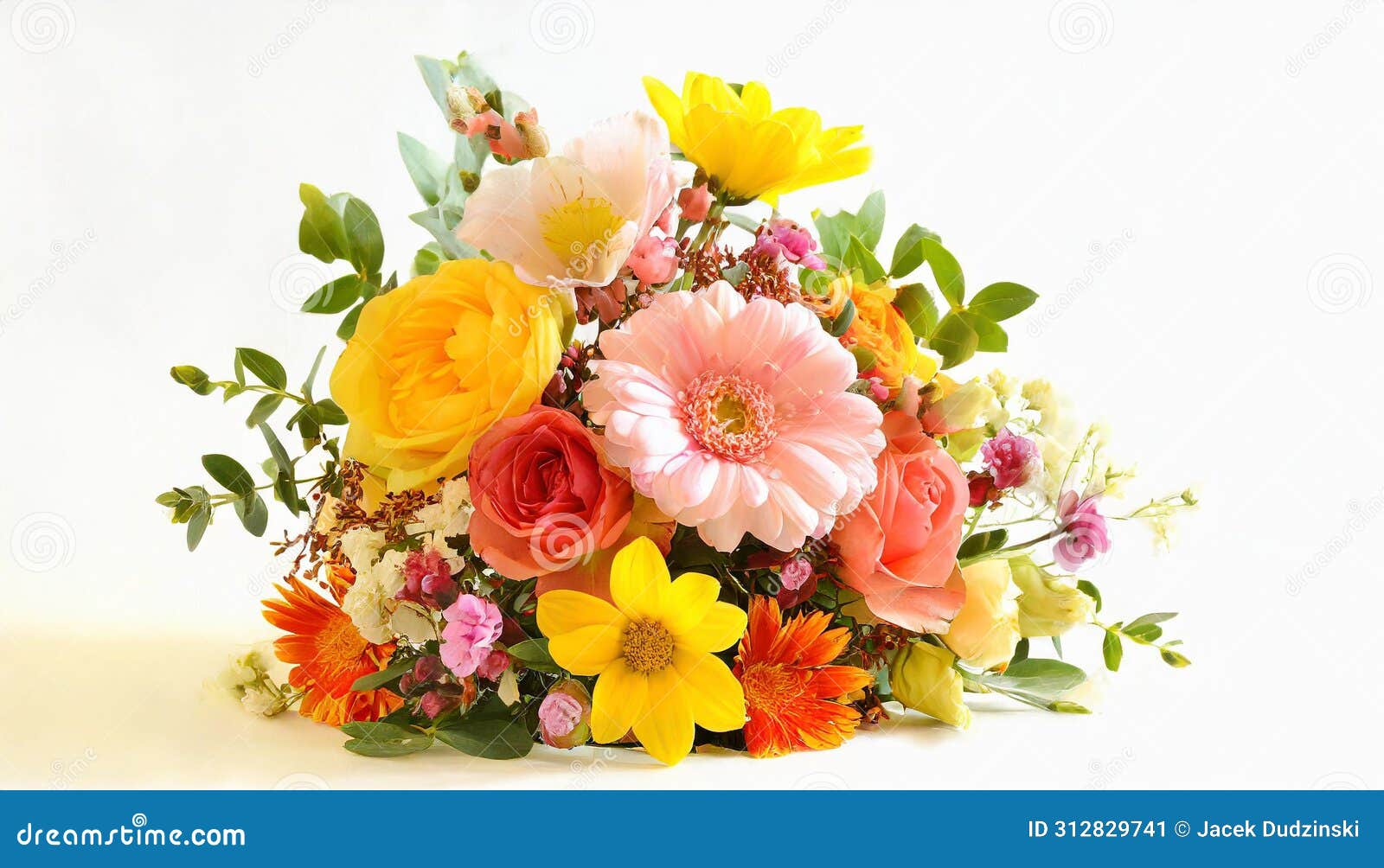 Beautiful Spring Flowers on White Background Stock Illustration ...