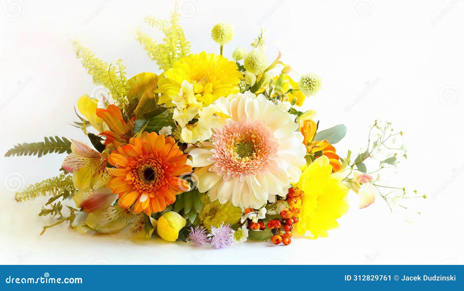 Beautiful Spring Flowers on White Background Stock Illustration ...