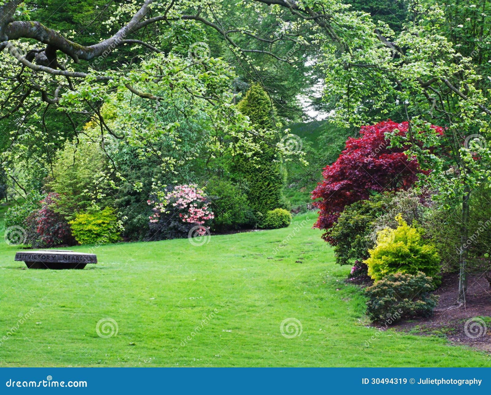 Beautiful spring garden stock image. Image of flora, bushes - 30494319