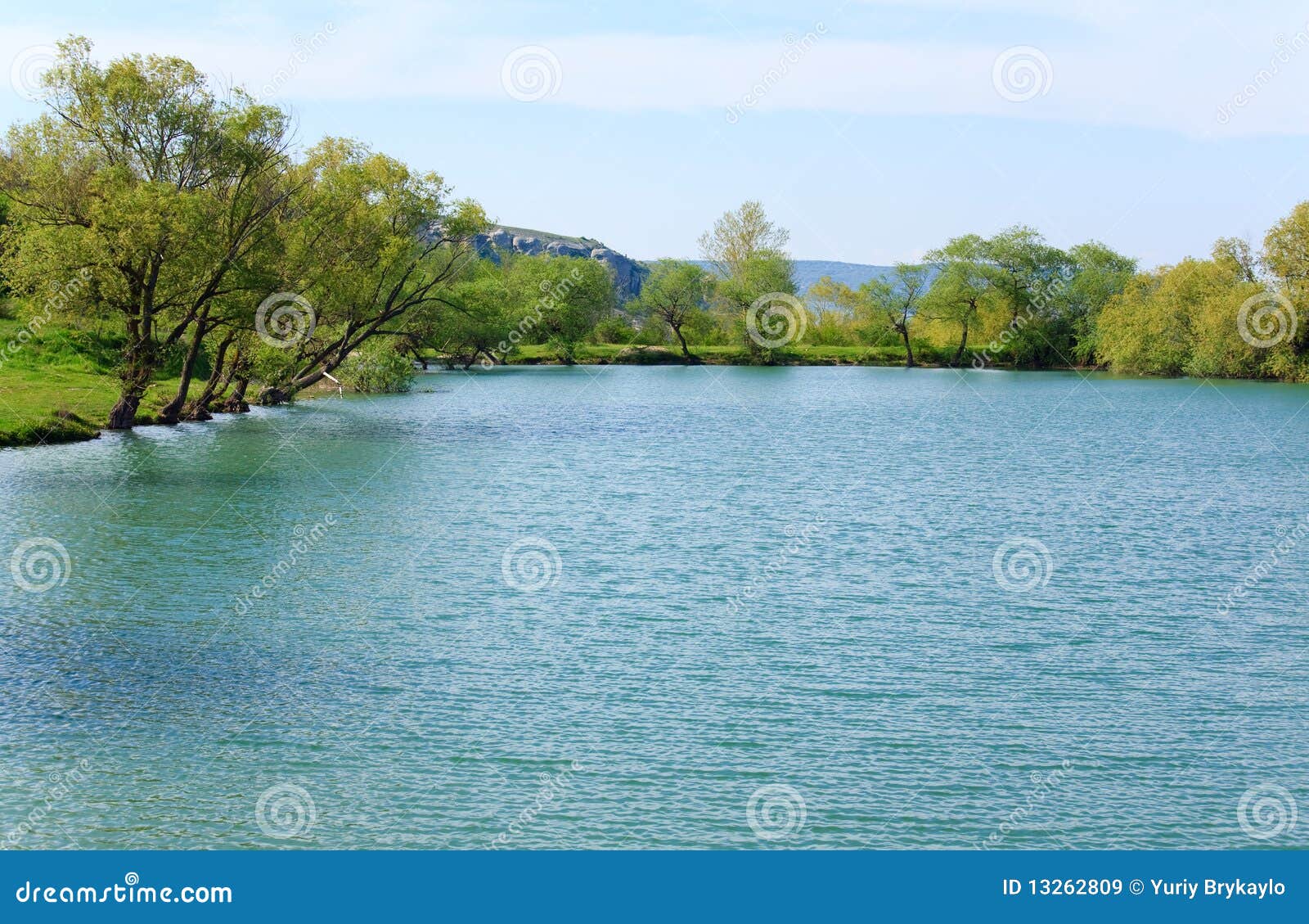 Beautiful spring lake stock image. Image of hill, plant - 13262809