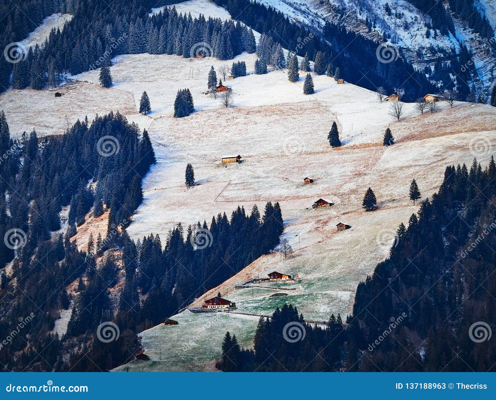 Beautiful Spring Landscape in the Swiss Alps Stock Image - Image of ...