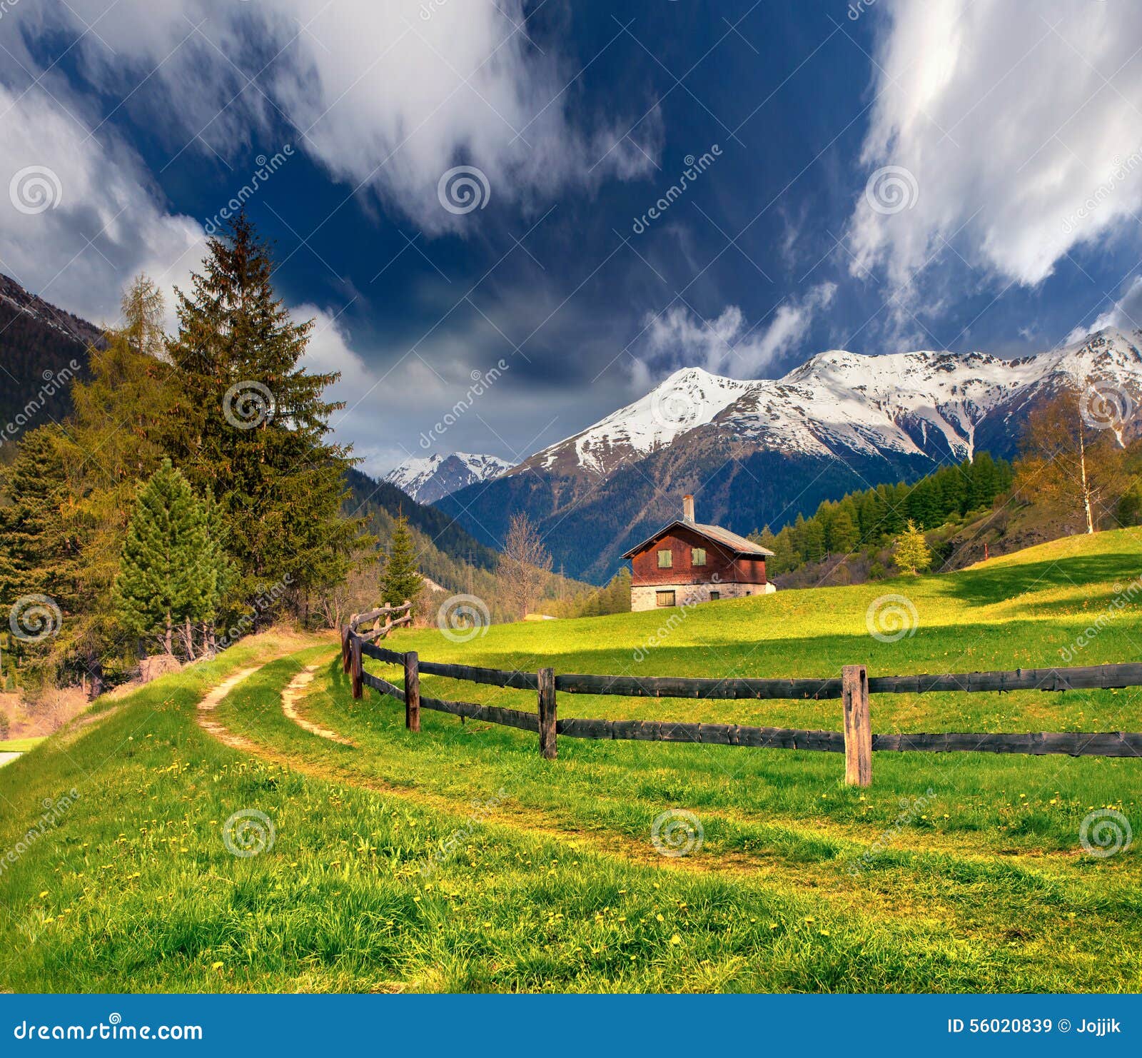 Beautiful Spring Landscape in Swiss Alps. Stock Image - Image of ...