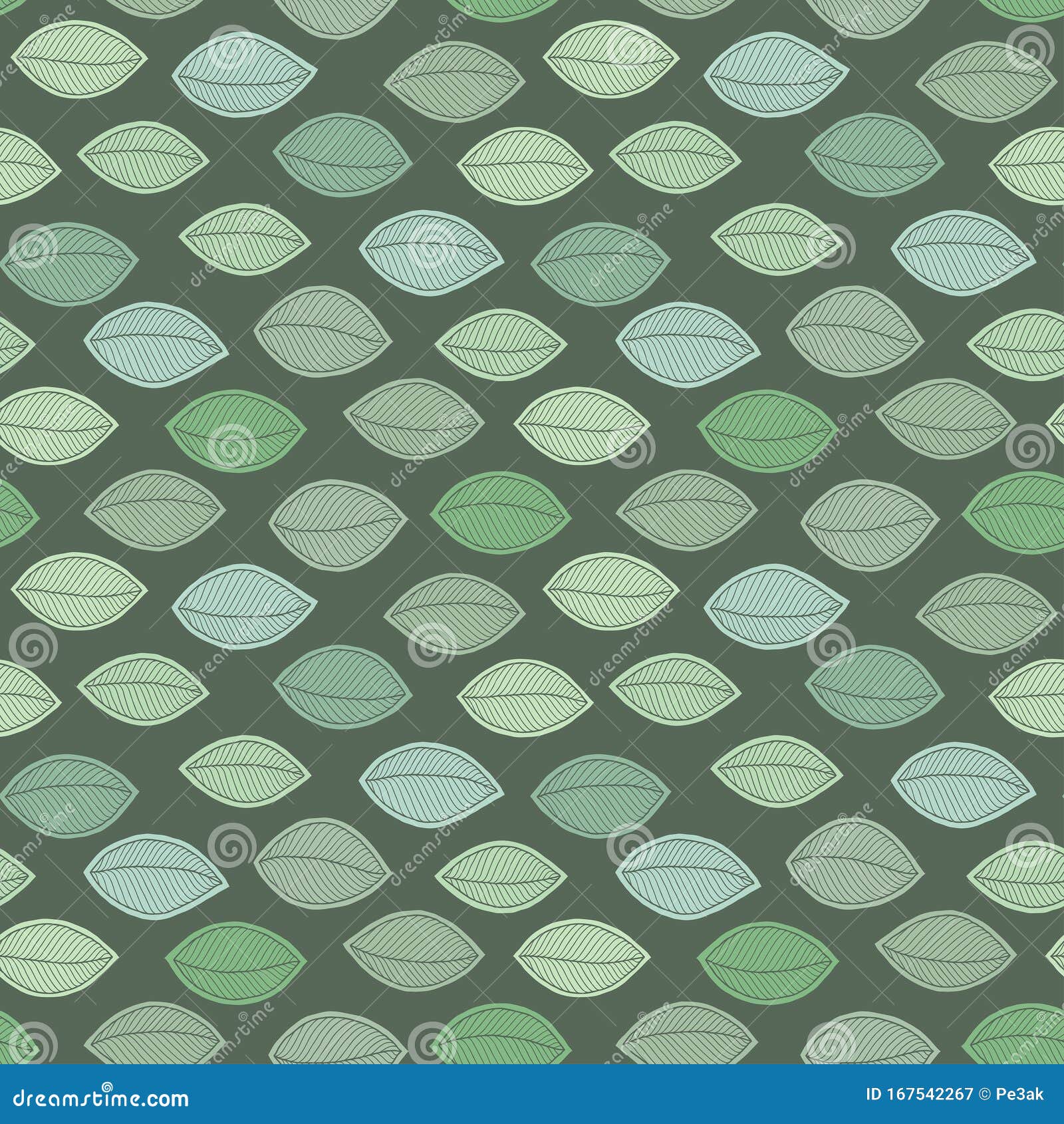 Beautiful Spring Leaves Seamless Pattern Stock Vector - Illustration of ...