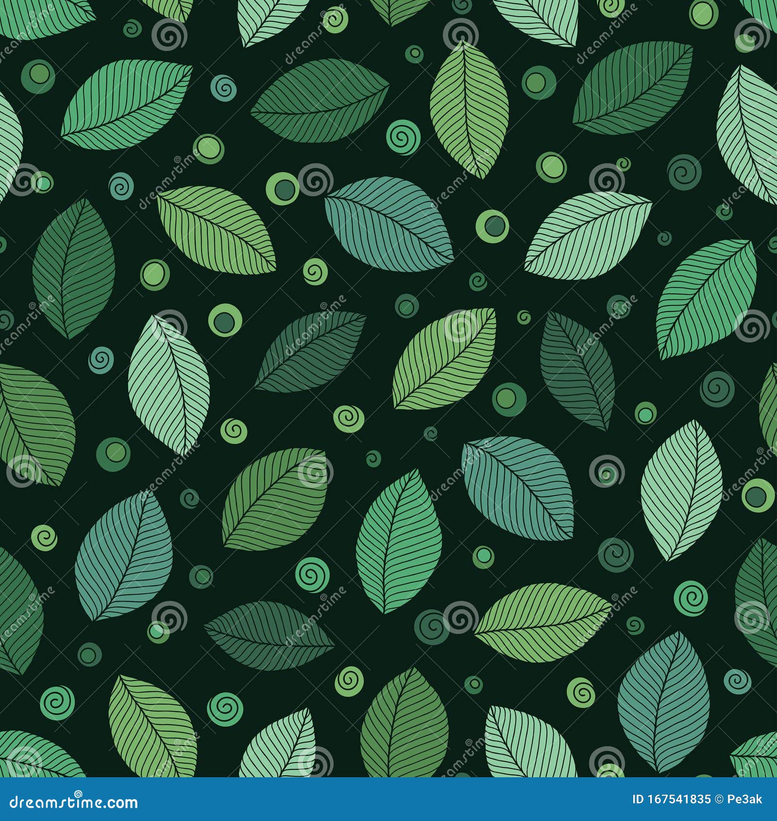 Beautiful Spring Leaves Seamless Pattern Stock Vector - Illustration of ...