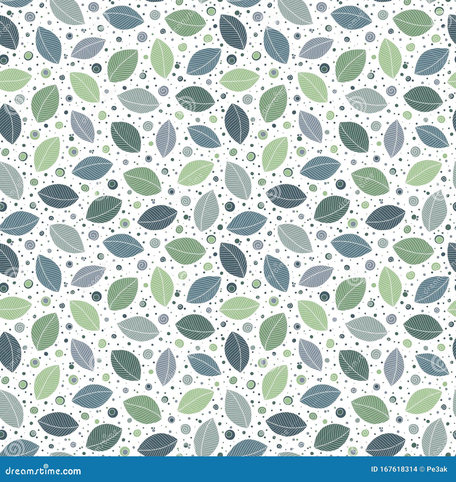 Beautiful Spring Leaves Seamless Pattern Stock Vector - Illustration of ...