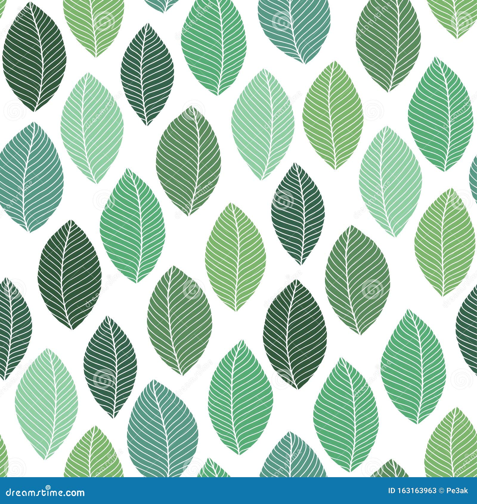 Beautiful Spring Leaves Seamless Pattern Stock Vector - Illustration of ...