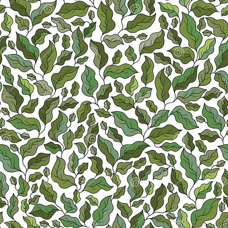 Beautiful Spring Leaves Seamless Pattern Stock Vector - Illustration of ...