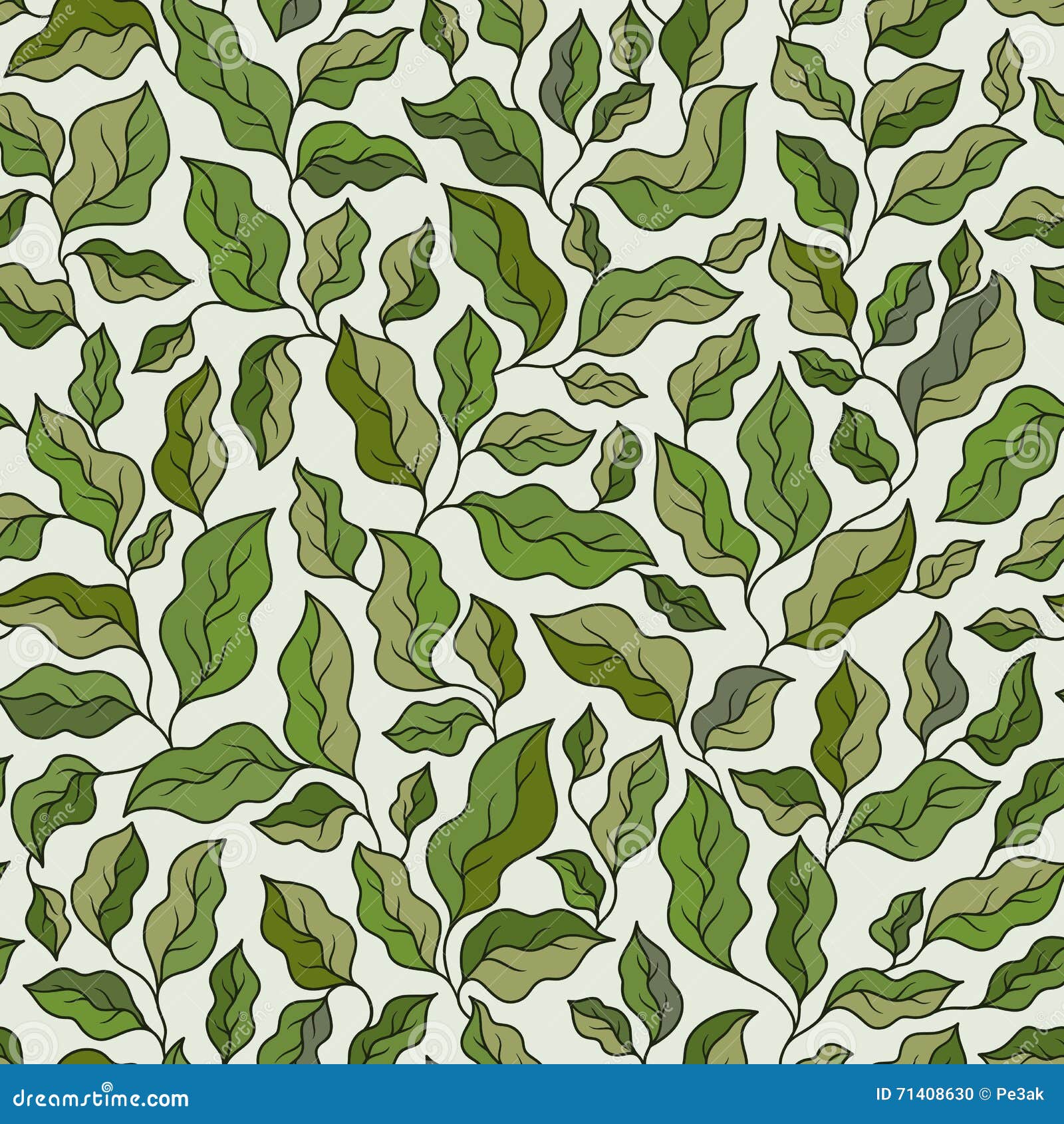 Beautiful Spring Leaves Seamless Pattern Stock Vector - Illustration of ...