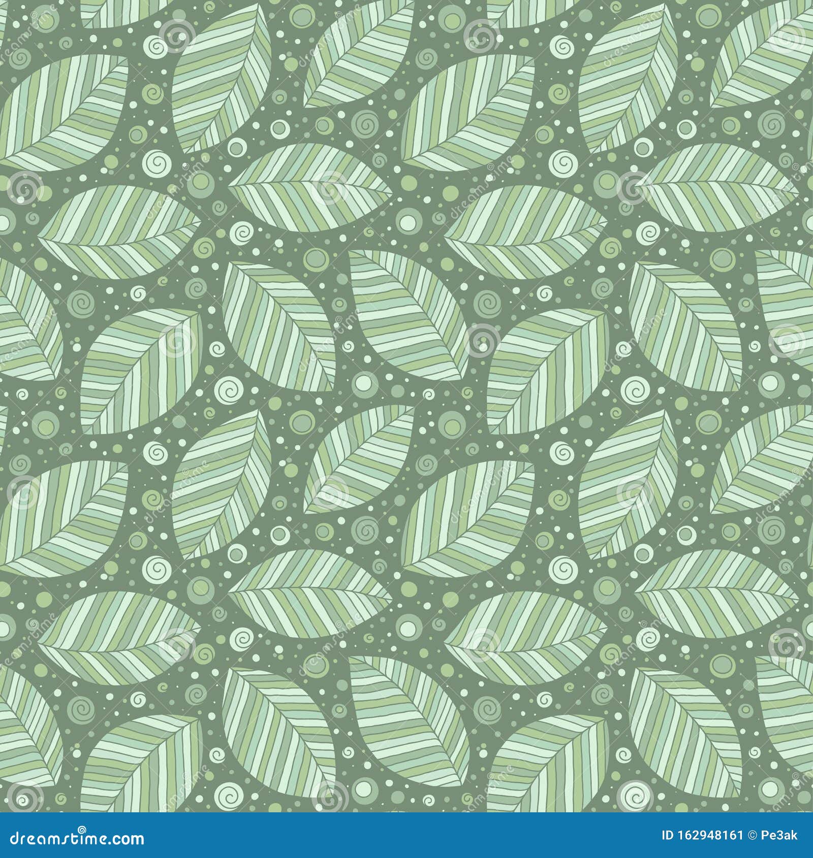 Beautiful Spring Leaves Seamless Pattern Stock Illustration ...