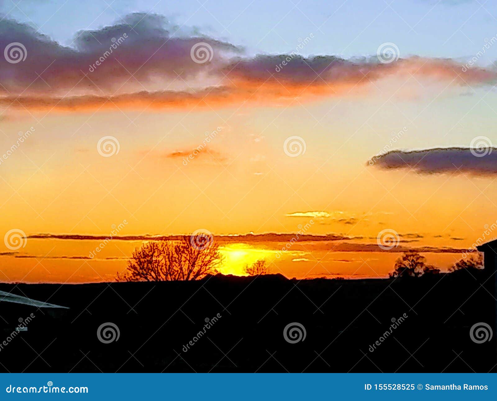 Beautiful Spring Midwest Sunset Stock Image - Image of beautiful ...