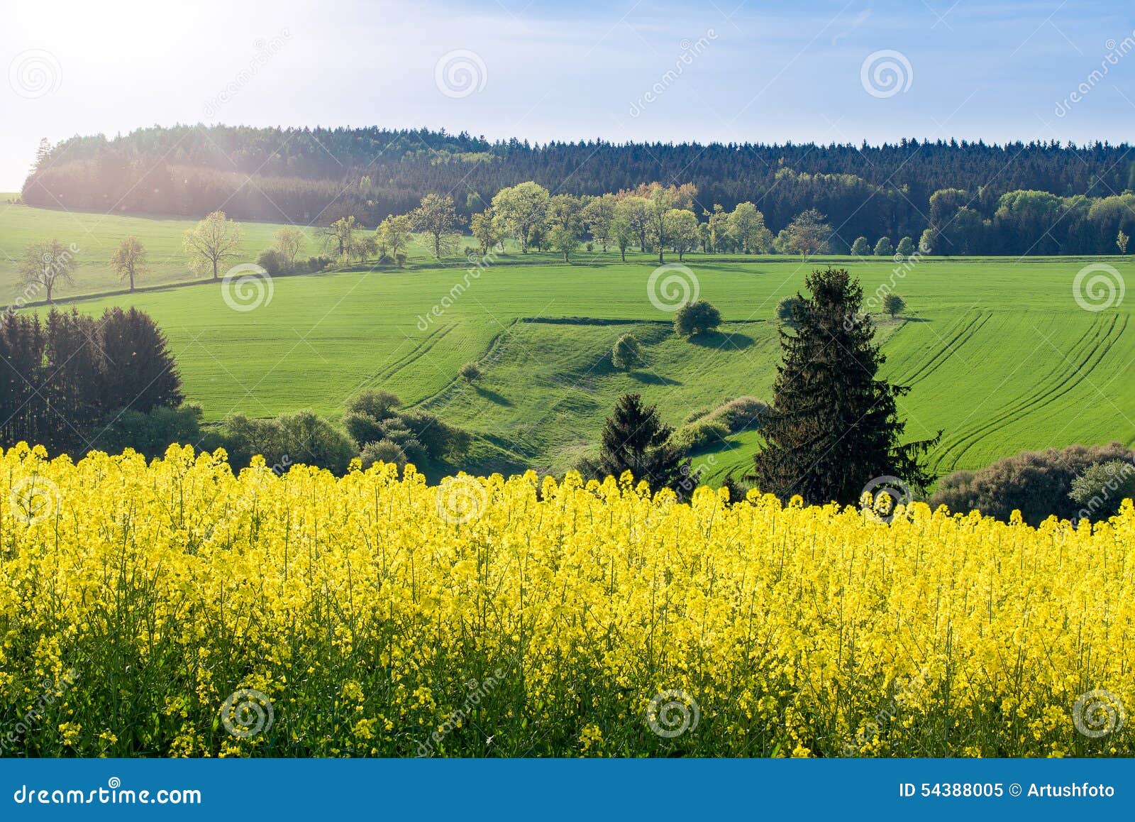 Beautiful Spring Rural Landscape Stock Image - Image of farmland ...